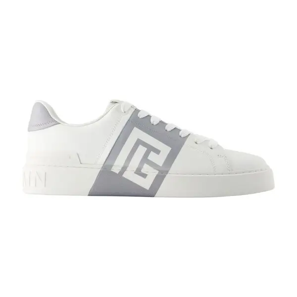 Balmain B Court Leather Sneakers - Grey
