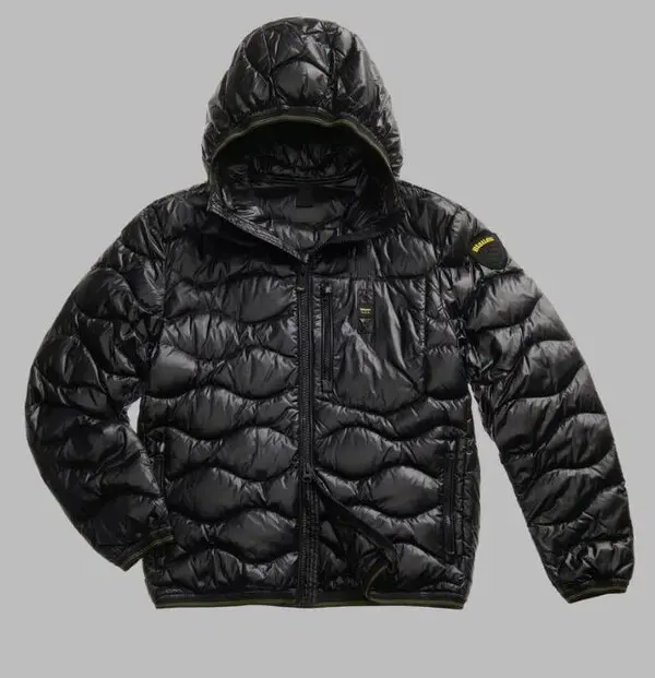 BLAUER. Quilted Down Jacket With Wave Detailing