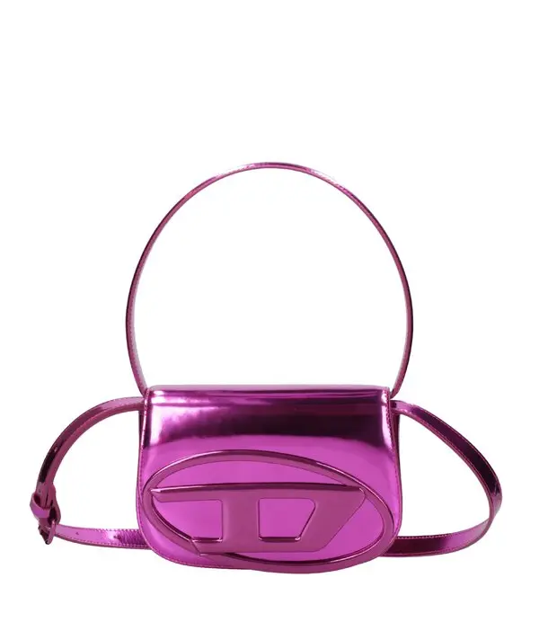 DIESEL Leather Bag With Mirrored Effect And Oval D Plaque
