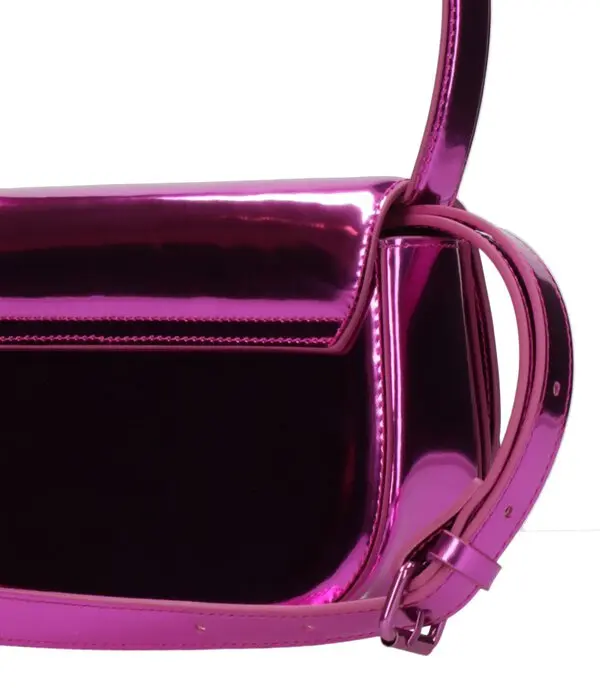 DIESEL Leather Bag With Mirrored Effect And Oval D Plaque
