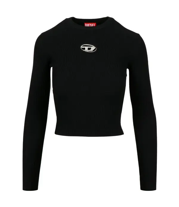 DIESEL® Oval D Logo Inlaid Slim-fit Sweater