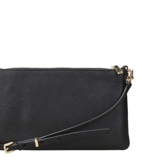 Michael Kors Grained Leather Shoulder Bag With Metal Chain Handle