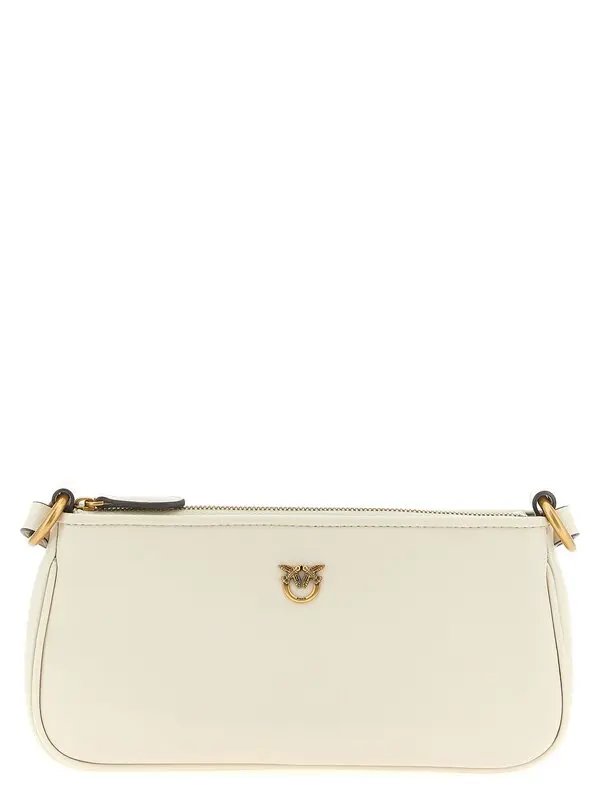Pinko Half Moon Baguette Mini Crossbody Bag - White