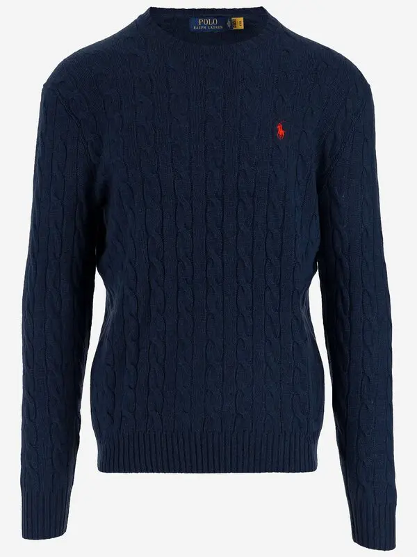Ralph Lauren Cable Knit Wool-cashmere Sweater - Blue