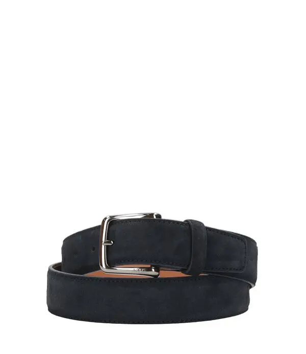 TOD'S Suede Belt With Nickel Buckle - Blue