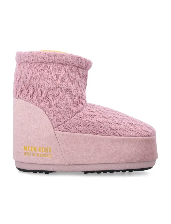 Moon Boot X Guest In Residence Icon Low No Lace Knit Boots - Pink