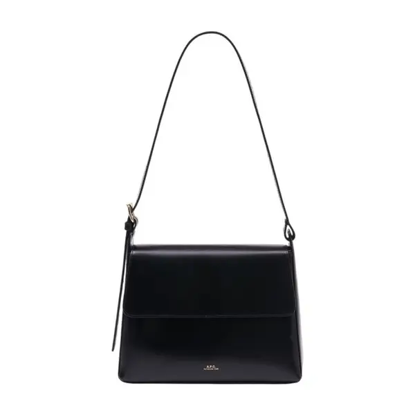 A.p.c. Virginie Flap Shoulder Bag - Black