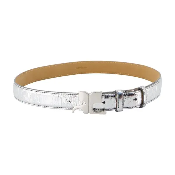 COURREGES Ac 25mm Leather Belt - Silver