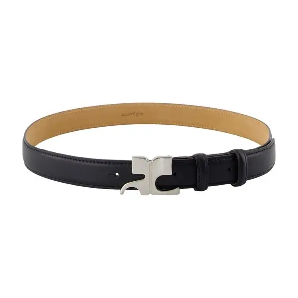 COURREGES Ac 25mm Leather Belt - Black