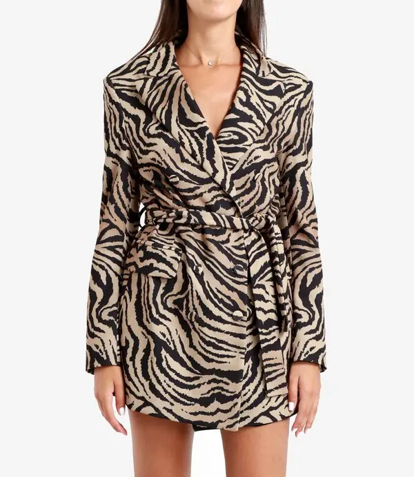 ANIYE BY Double-breasted Animal Print Dress