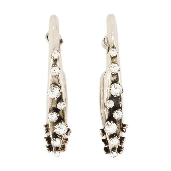 Alexander McQueen Pave Earrings - Silver