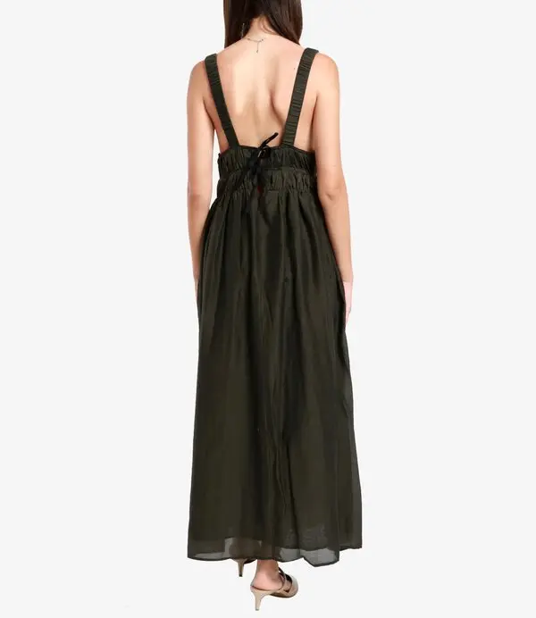 SEMICOUTURE Cotton-silk Blend Maxi Dress