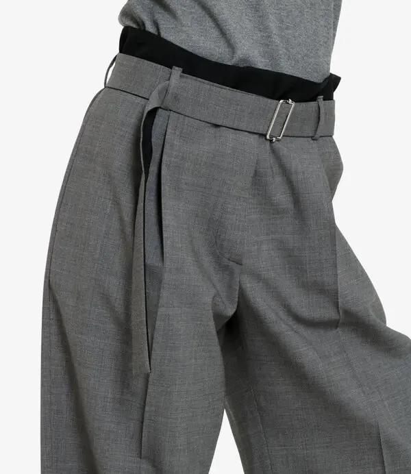MSGM Wide-leg Trousers With Adjustable Belt