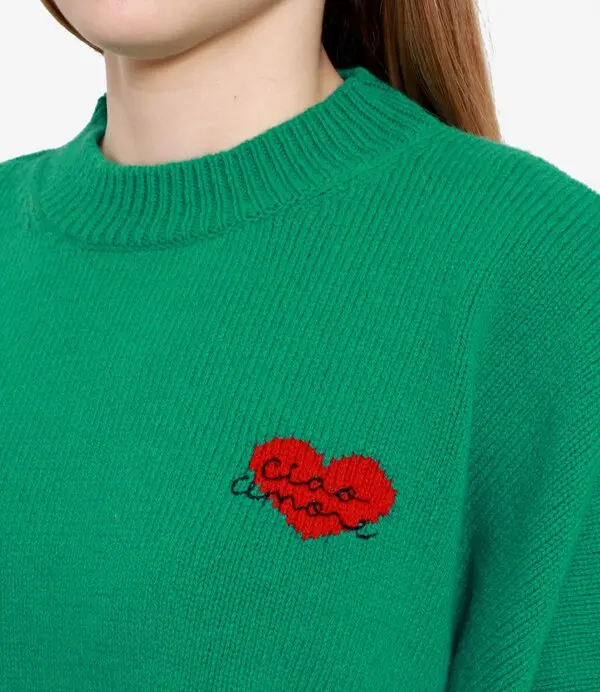 Giada Benincasa Jacquard 'hello Love' Sweater - Green