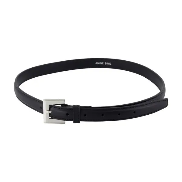 ANINE BING Nicola Leather Belt - Black