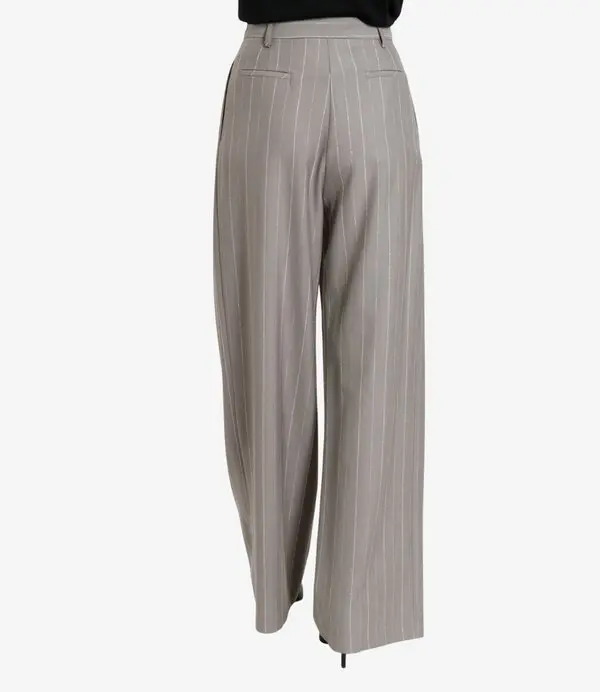 SIMONA CORSELLINI Pinstripe Wool Wide-leg Trousers