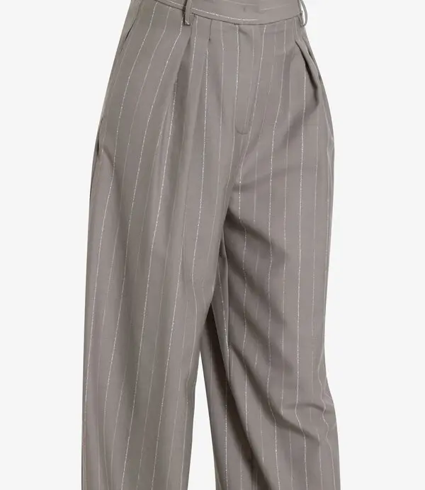 SIMONA CORSELLINI Pinstripe Wool Wide-leg Trousers