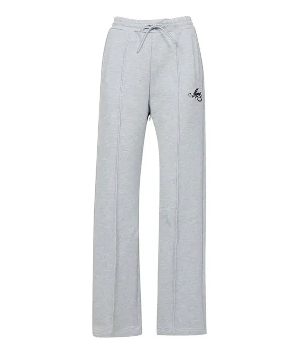 MSGM Wide Leg Cotton Jersey Pants - Grey