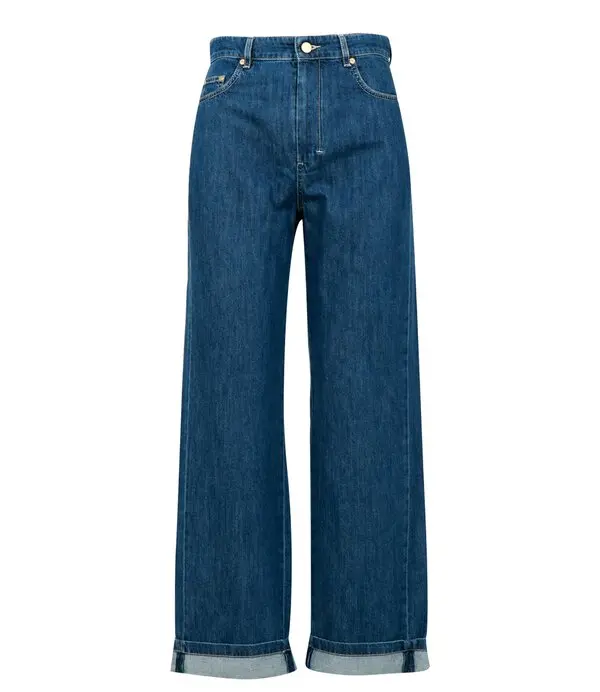 Max Mara Garment-washed Cotton And Kapok Denim Jeans