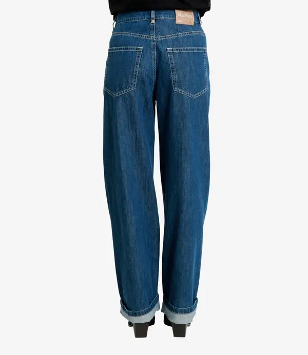 Max Mara Garment-washed Cotton And Kapok Denim Jeans