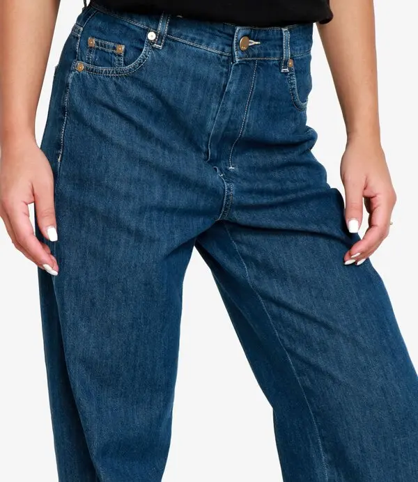 Max Mara Garment-washed Cotton And Kapok Denim Jeans