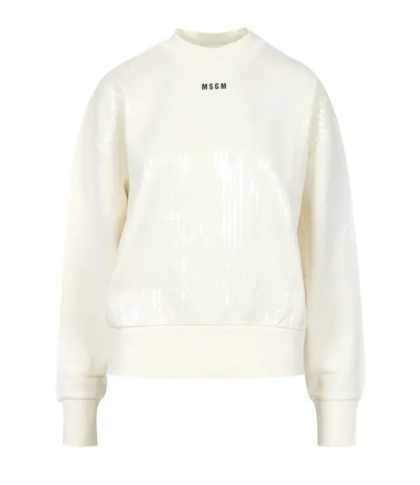 MSGM Sequined Cotton-blend Sweater