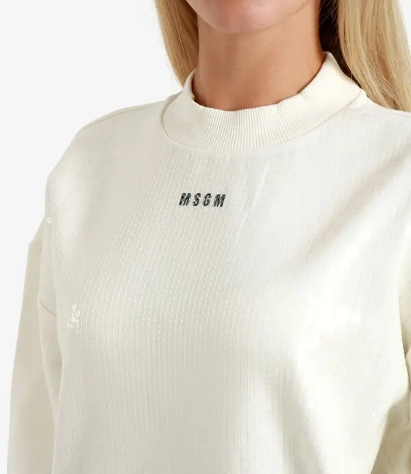 MSGM Sequined Cotton-blend Sweater