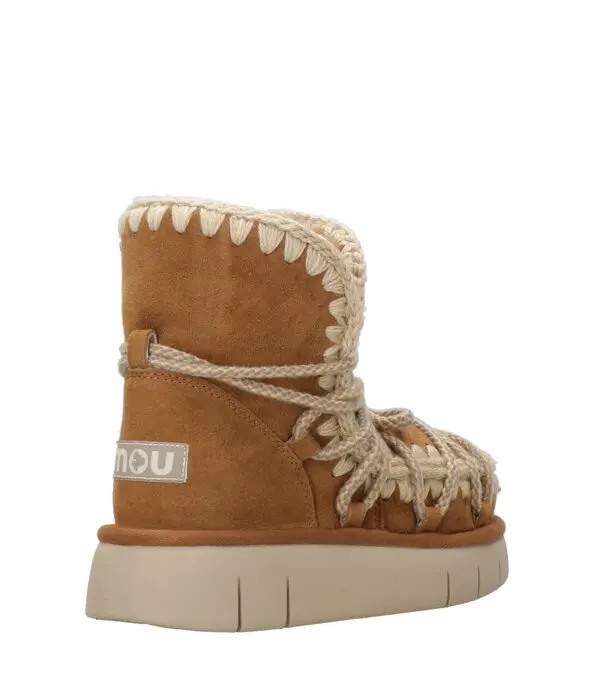 Mou Double Face Sheepskin Boots With Crocheted Wool Details