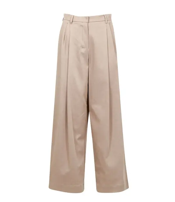 Max Mara Wide-leg Drill Trousers - Natural