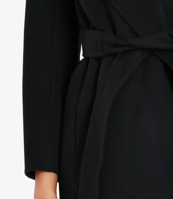 Max Mara Double-woven Pure Wool Midi Robe Coat - Black