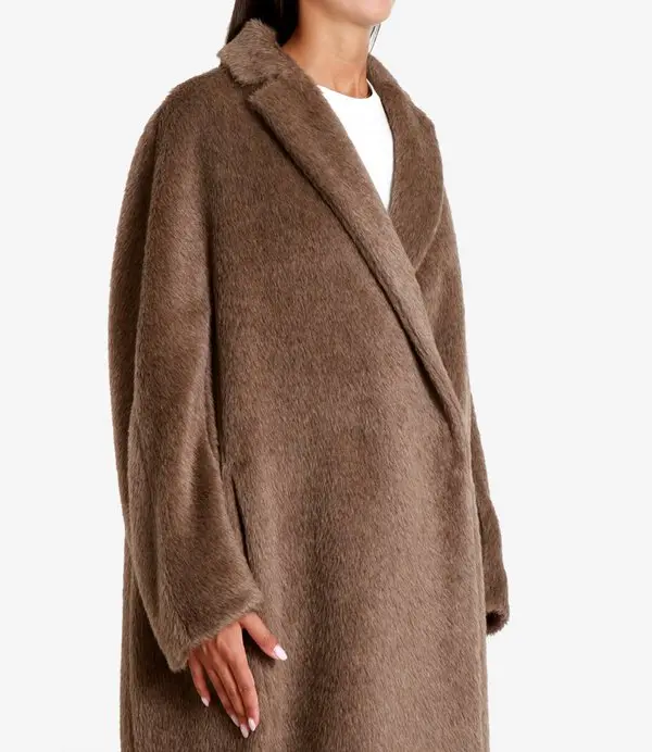 Max Mara Long-haired Wool, Alpaca, And Cashmere Blend Coat