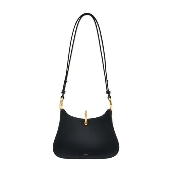 Rabanne Ring Small Leather Shoulder Bag - Black