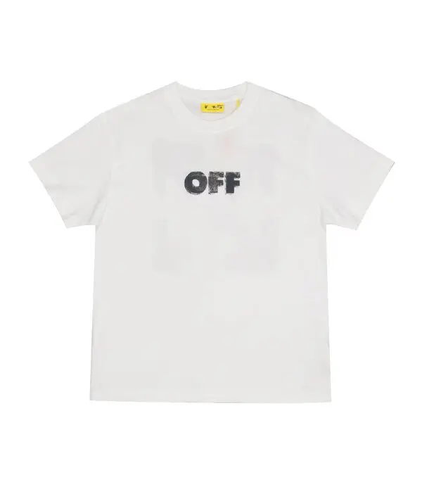 Off White Off- Logo Cotton T-shirt - White