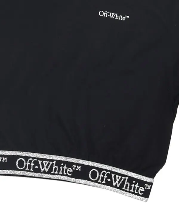 Off White Cropped Cotton T-shirt