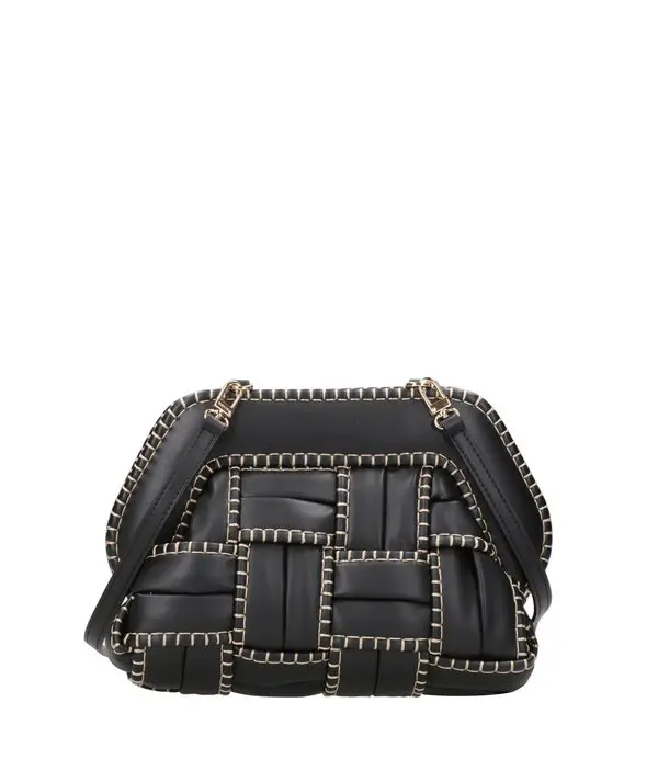 THEMOIRE Themoirè Woven Clutch With Detachable Shoulder Strap - Black