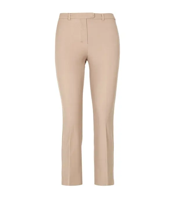 Max Mara Flared Stretch Cotton-blend Trousers - Camel
