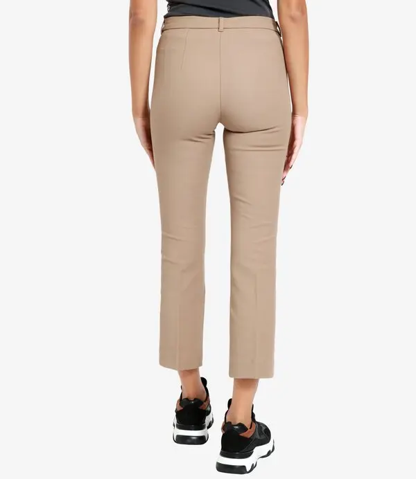 Max Mara Flared Stretch Cotton-blend Trousers - Camel