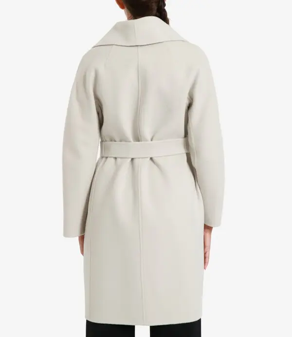 Max Mara Double-woven Pure Wool Midi Robe Coat - Ivory