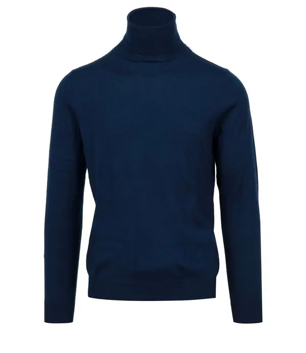 AT.P.CO High-necked Rib-knit Wool Sweater - Blue
