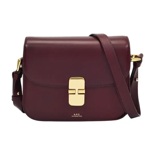 A.p.c. Grace Small Hobo Bag Vino Leather - Red