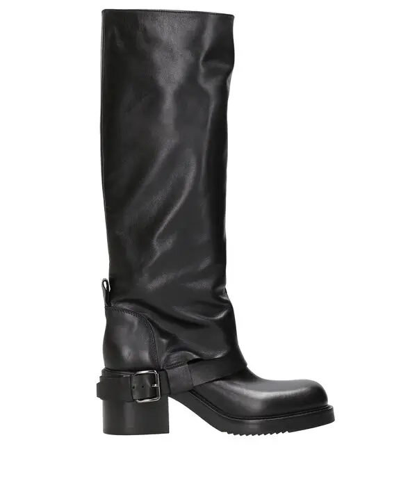 Elena Iachi Leather Boots With Buckle Detail