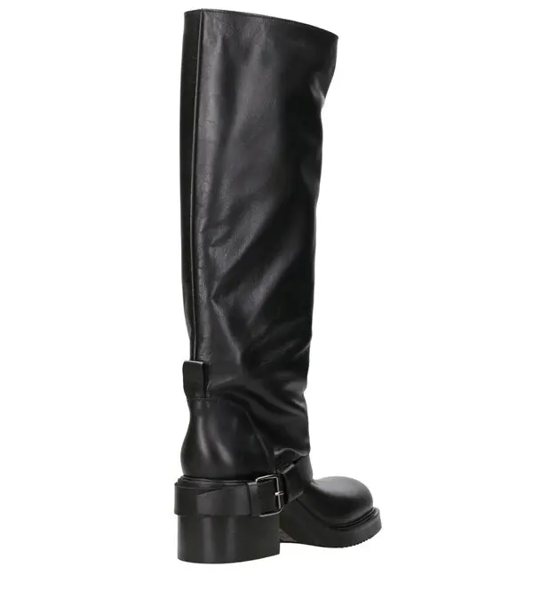 Elena Iachi Leather Boots With Buckle Detail