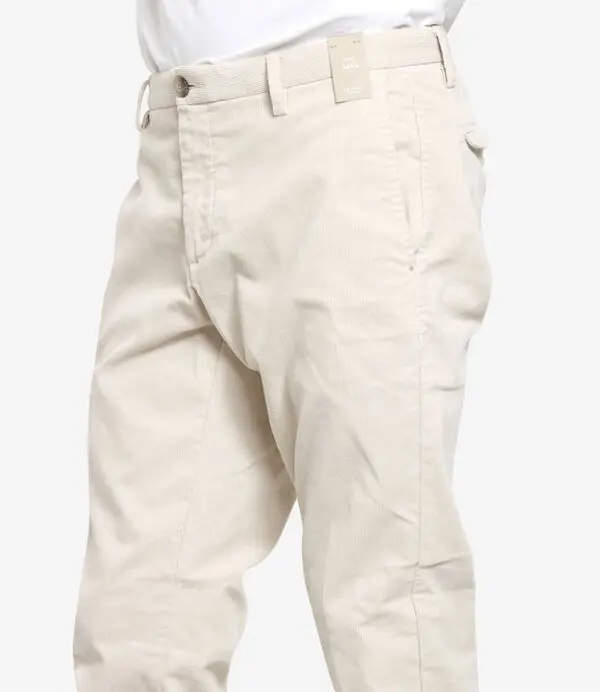AT.P.CO Regular Fit Trousers In Stretch Satin Velvet - Cream