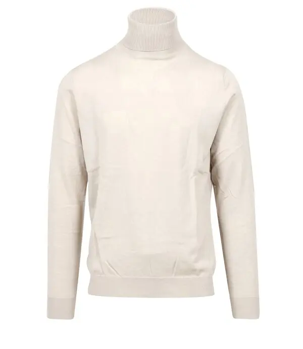 AT.P.CO High-necked Rib-knit Wool Sweater - Sand