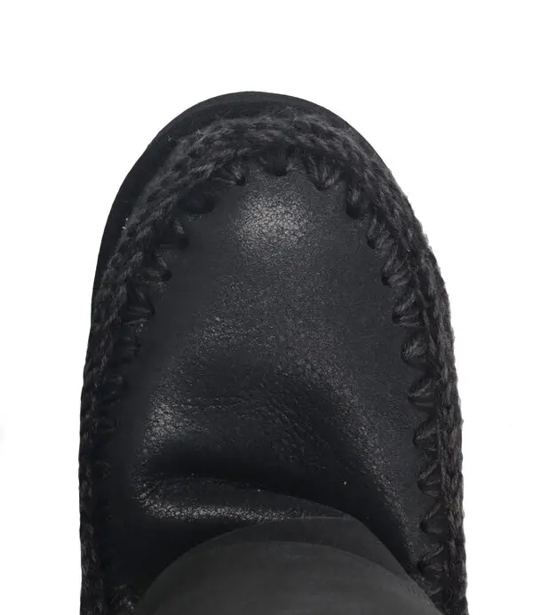 Mou Tall Sheepskin Boots With Crochet Detail