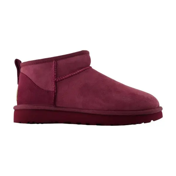 UGG Classic Ultra Mini Ankle Leather Boots - Purple