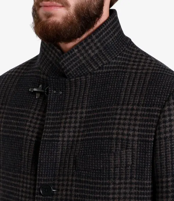 FAY Houndstooth Wool-blend Coat