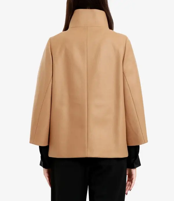 FAY Geometric Wool Coat - Camel