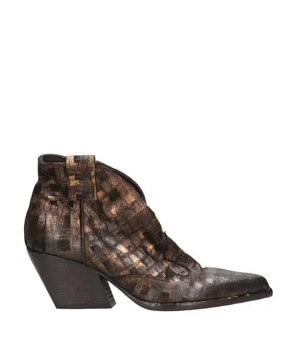 Elena Iachi Ankle Boots With Crocodile Pattern