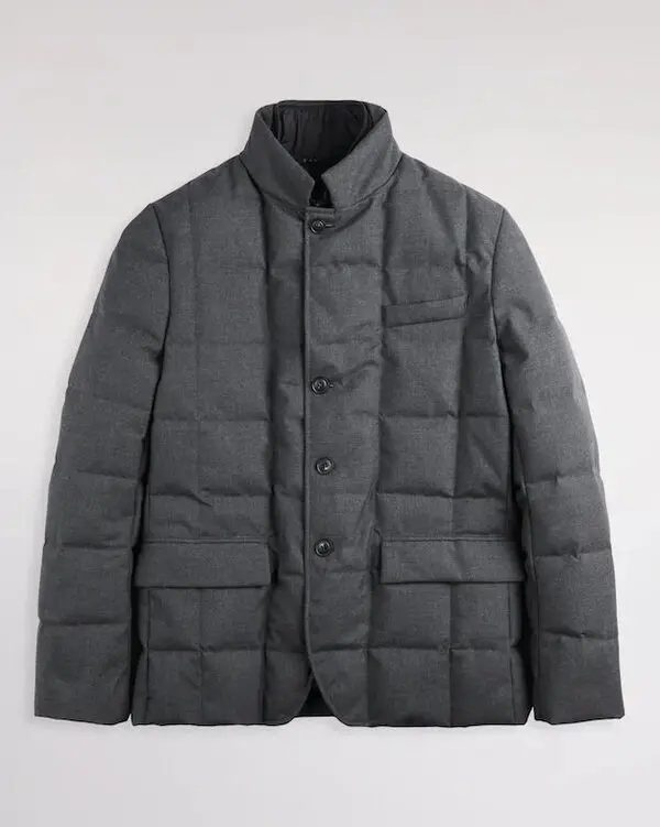 FAY Double-front Quilted Down Jacket - Grey